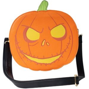 loungefly the nightmare before christmas jack-o'-lantern glow-in-the-dark crossbody purse - entertainment earth exclusive