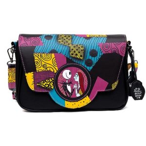 buckle-down disney wallet, nightmare before christmas sally patchwork, vegan leather (crossbody bag)