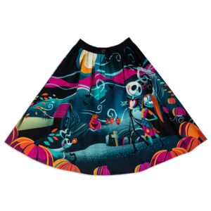 loungefly stitch shoppe disney nightmare before christmas: eternally yours sandy skirt, medium