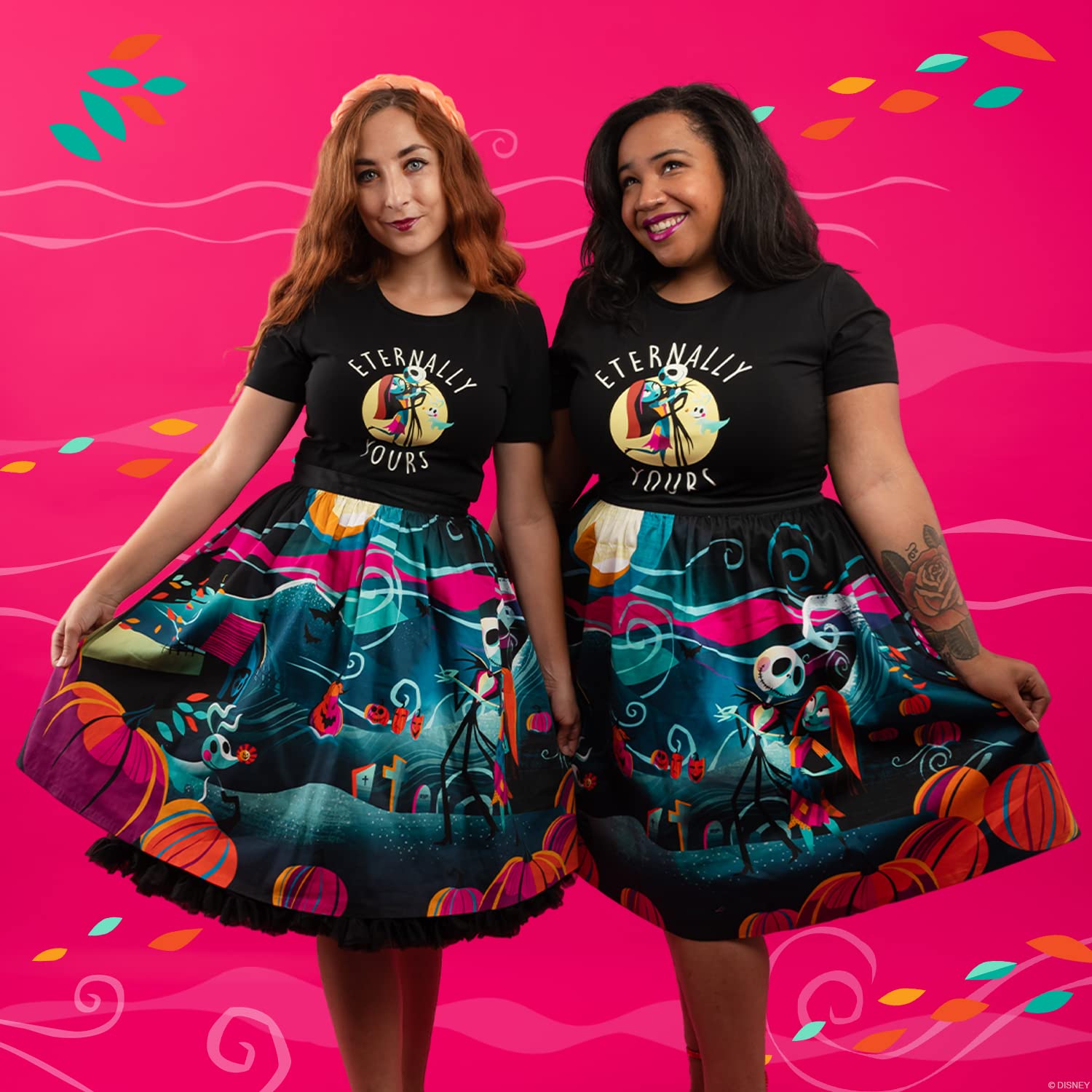 Loungefly Stitch Shoppe Disney Nightmare Before Christmas: Eternally Yours Sandy Skirt, Medium