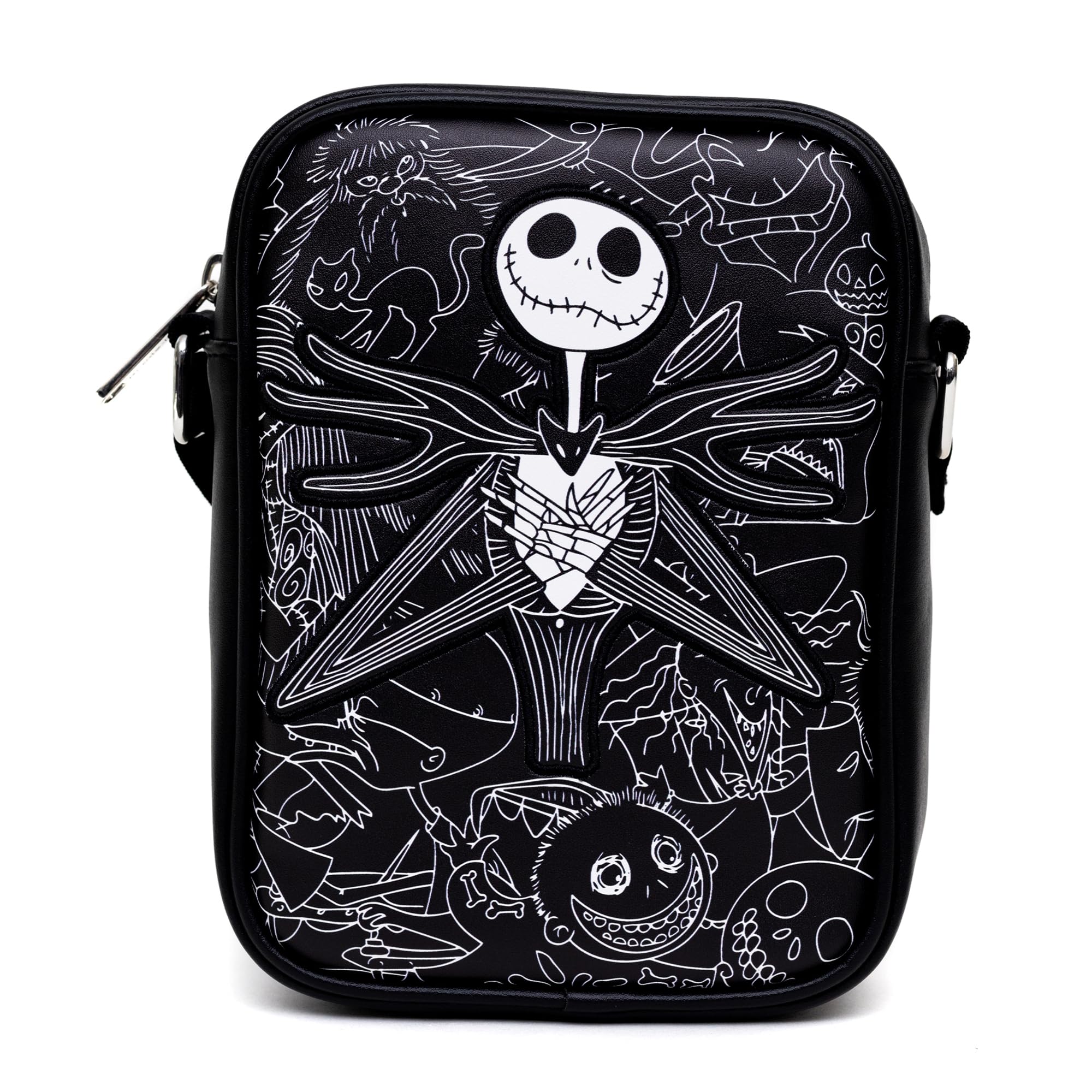 Disney Bag, Cross Body, The Nightmare Before Christmas Jack Skellington Pose, Black, Vegan Leather