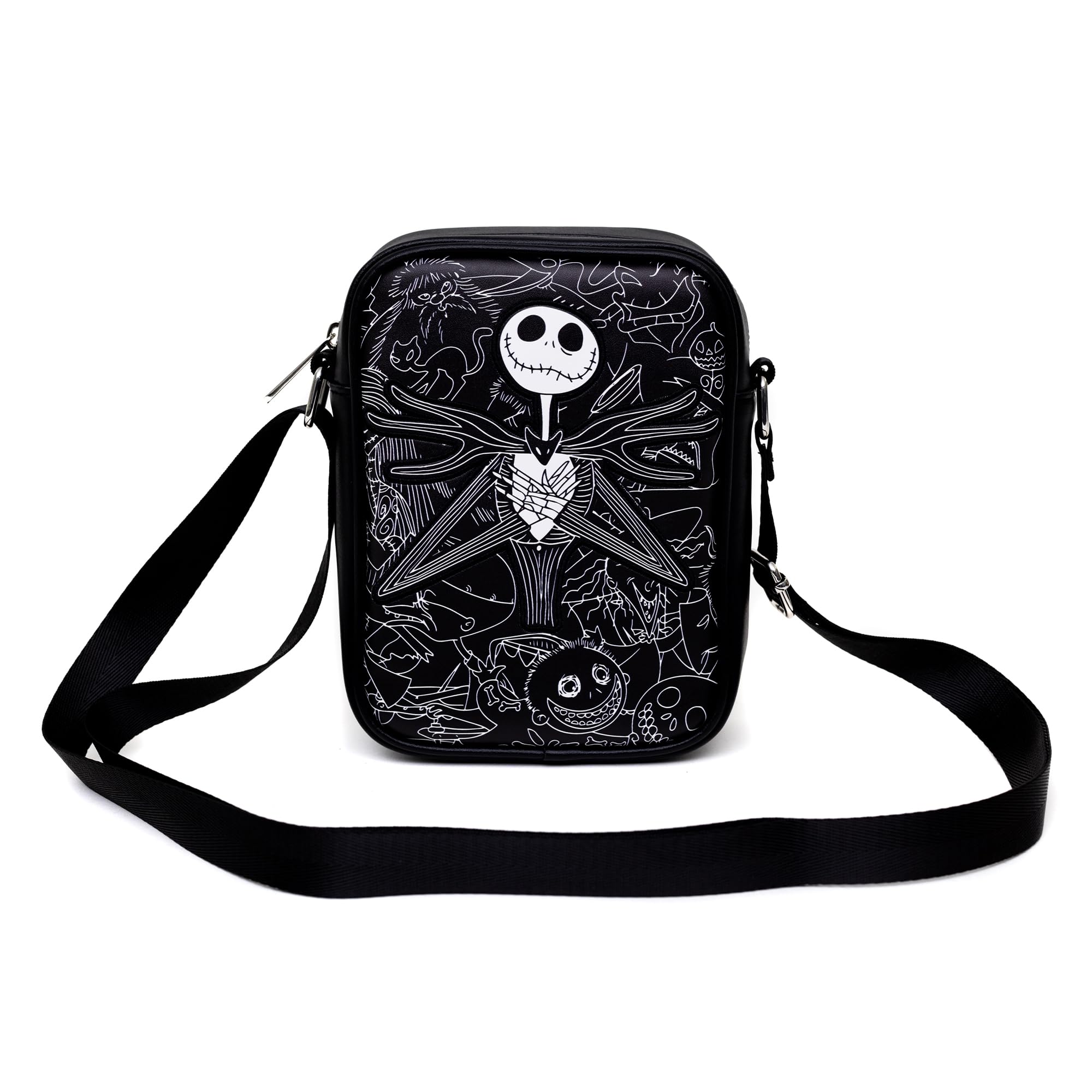 Disney Bag, Cross Body, The Nightmare Before Christmas Jack Skellington Pose, Black, Vegan Leather