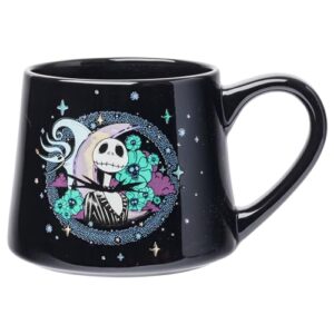 silver buffalo nightmare before christmas jack and zero tapered pottery mug, 14 ounces