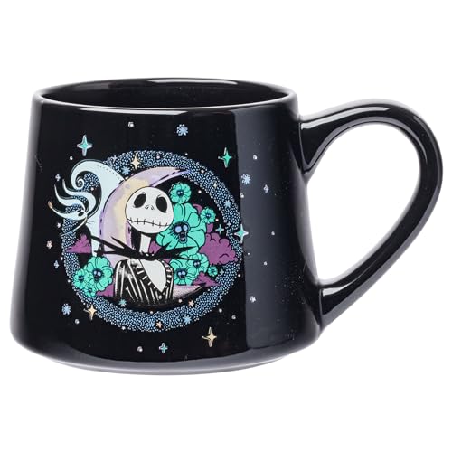 Silver Buffalo Nightmare Before Christmas Jack and Zero Tapered Pottery Mug, 14 Ounces