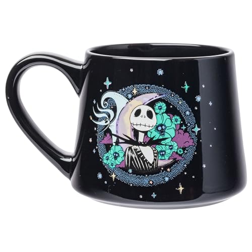 Silver Buffalo Nightmare Before Christmas Jack and Zero Tapered Pottery Mug, 14 Ounces