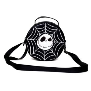 Disney Bag, Crossbody, Round, Nightmare Before Christmas Vegan Leather (Jack Face With Spider Web)