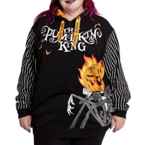 loungefly apparel disney nightmare before christmas pumpkin king hoodie, small black