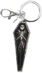 nightmare before christmas jack in coffin pewter key ring,multi-colored,3"