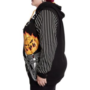 Loungefly Apparel Disney Nightmare Before Christmas Pumpkin King Hoodie, Medium Black