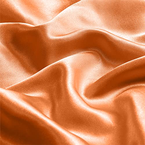 BEDELITE Satin Pillowcase for Hair and Skin, Super Soft and Cooling Similar to Silk Pillow Cases 2 Pack with Envelope Closure, Gift for Women Men(20"x26" Standard Size, Burnt Orange)