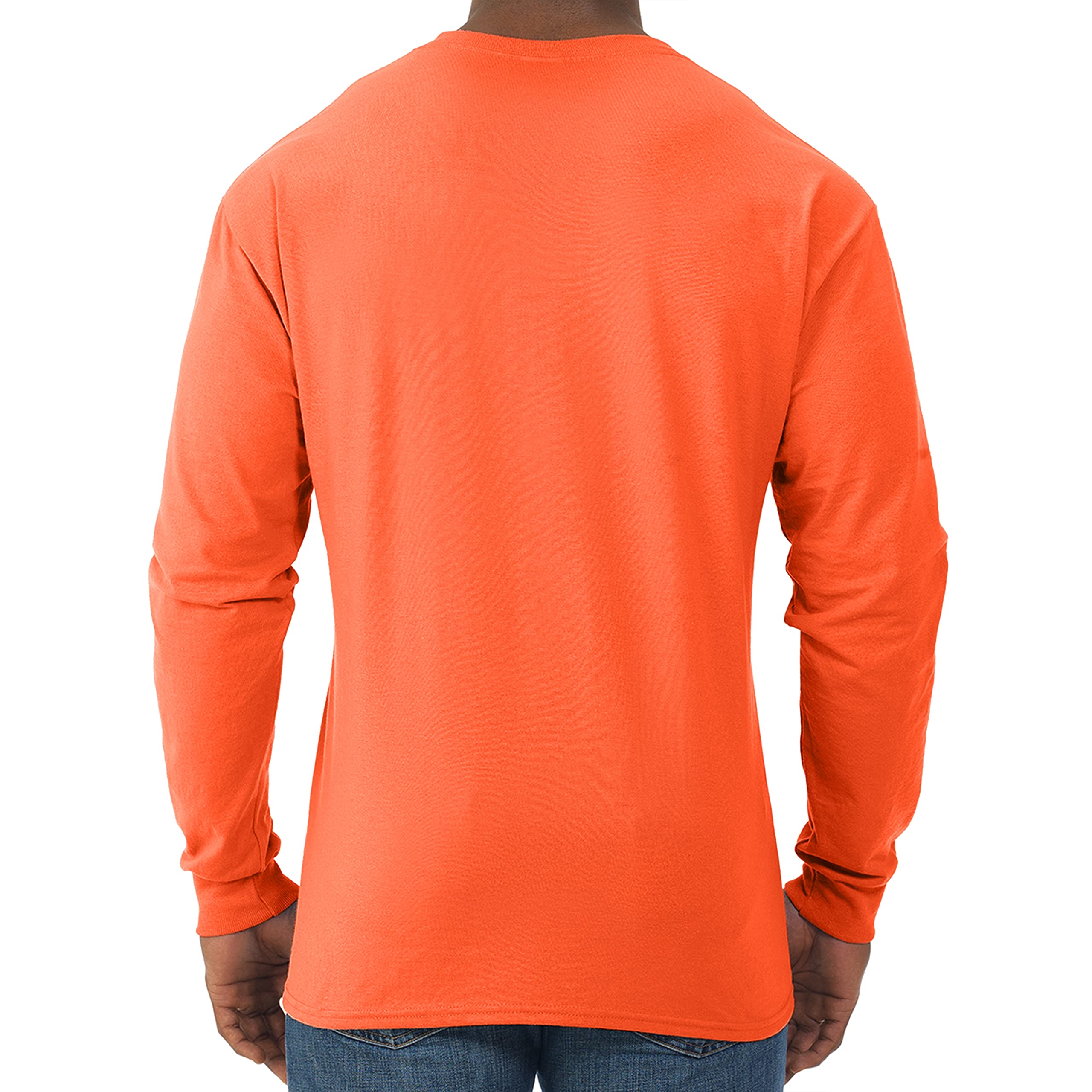 Jerzees Mens Womens Dri-Power Long Sleeve T-Shirt T Shirt, Safety Orange, Large US