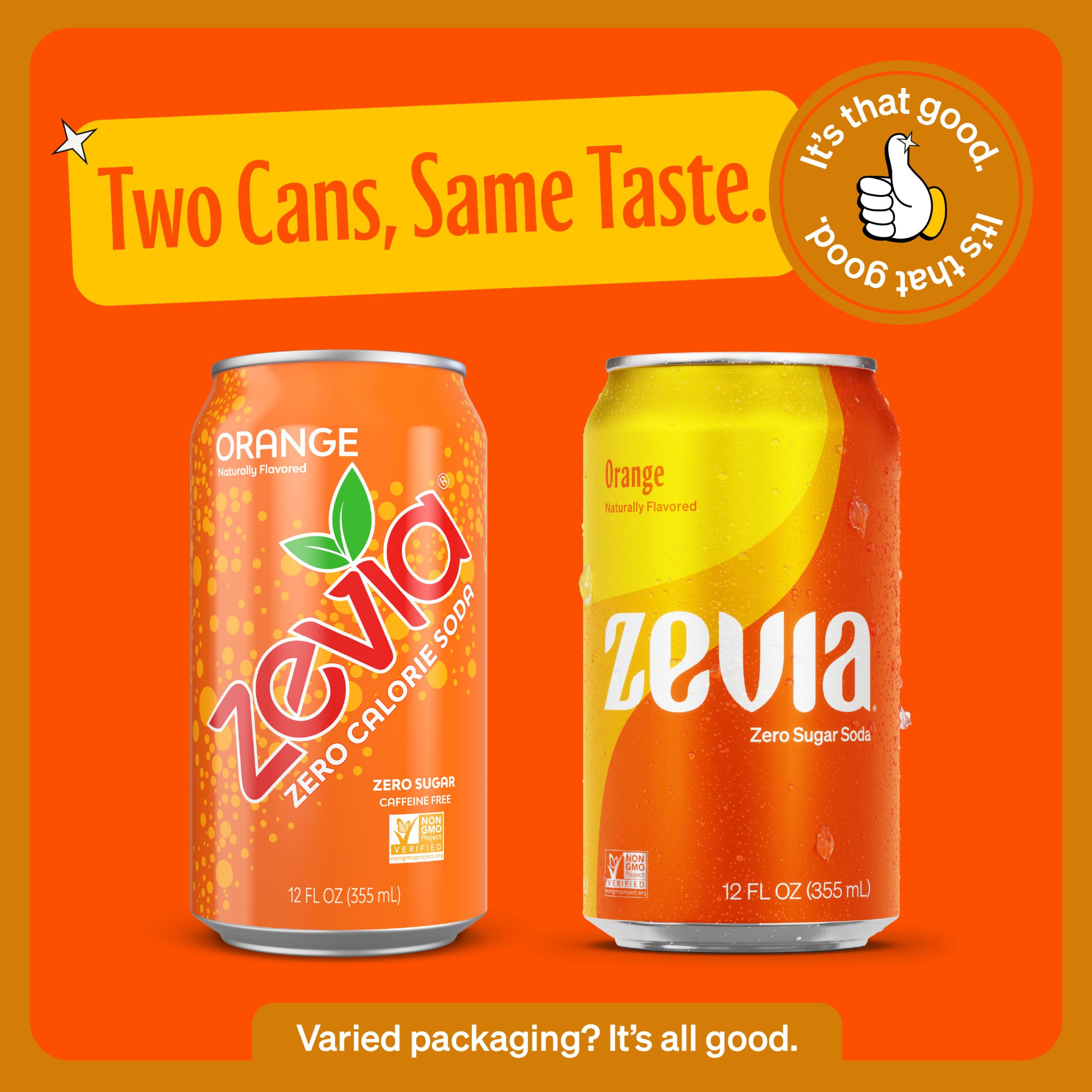 Zevia Zero Calorie Soda, Orange, 12 Ounce Cans (Pack of 24)