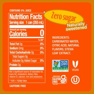 Zevia Zero Calorie Soda, Orange, 12 Ounce Cans (Pack of 24)