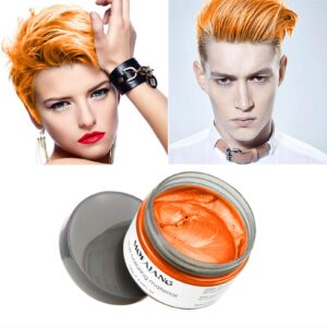 orange hair color wax, sovoncare temporary natural hairstyle cream for women & men kids halloween cosplay and date 4.23 oz (orange)