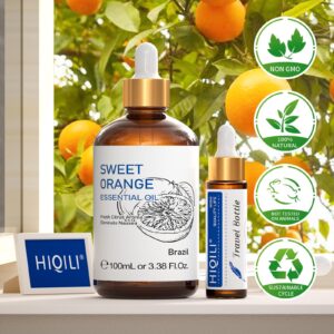 HIQILI Orange Essential Oil, 100% Pure, No Phototoxicity - 3.38 Fl Oz