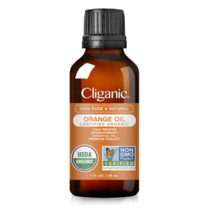 cliganic organic sweet orange essential oil, 1oz - 100% pure natural for aromatherapy diffuser | non-gmo verified