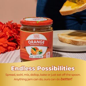 ChocZero Sugar Free Orange Marmalade - Sweet Keto Jam Spread with Oranges - No Added Sugars (1 Jar, 12oz)