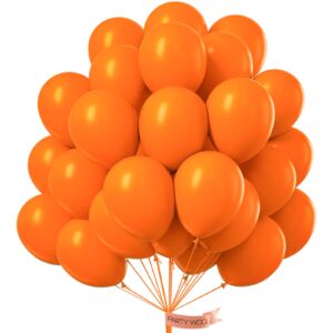 partywoo tangerine orange balloons, 50 pcs 12 inch dark orange balloons, deep orange balloons for balloon garland balloon arch, party decorations, birthday decorations, wedding decorations, orange-y9