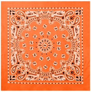 rothco trainmen paisley bandana – extra-large - 27" x 27" - orange