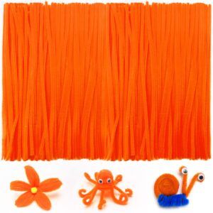 iooleem 200pcs orange pipe cleaners, chenille stems, pipe cleaners for crafts, pipe cleaner crafts, art and craft supplies.