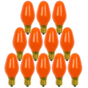 12 pack c7 orange light bulb ceramic incandescent 7 watt e12 base c7 night light colored bulb candelabra based orange bulb halloween bulb