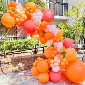 RUBFAC Orange Balloons Latex Party Balloons, 100pcs 12 Inch Orange Helium Balloons for Party Decoration Like Birthday Party, Baby Shower, Wedding, Gender Reveal, Graduation Party (with Orange Ribbon)