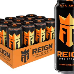 Reign Total Body Fuel, Orange Dreamsicle, Fitness & Performance Drink, 16 Fl Oz (Pack of 12)