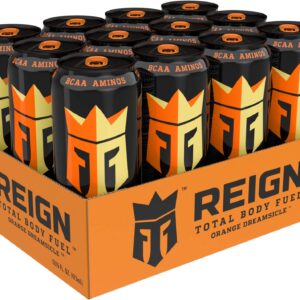 Reign Total Body Fuel, Orange Dreamsicle, Fitness & Performance Drink, 16 Fl Oz (Pack of 12)