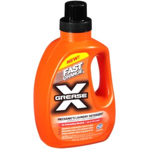 Fast Orange 22340 Grease X Mechanics Laundry Detergent For Oil, Grease, Automotive Stains And Odors, Eliminates Fuel, Oil, Grease And Exhaust Stains 40 fl. Oz