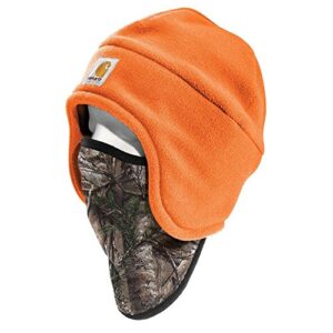 carhartt men's fleece 2 in 1 hat, brite orange, ofa