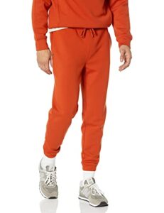 amazon essentials men's active sweat jogger, rust orange, x-large