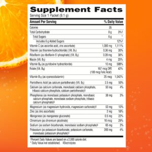 Emergen-C 1000mg Vitamin C Powder for Daily Immune Support Caffeine Free Vitamin C Supplements with Zinc and Manganese, B Vitamins and Electrolytes, Super Orange Flavor - 90 Count/3 Month Supply