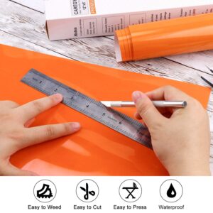 CAREGY Iron on Heat Transfer Vinyl Roll HTV (12''x5',Orange)