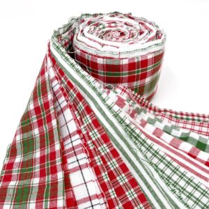 22 merry christmas red and green homespun 100% cotton fabric 2.5" x 44" precut jelly roll by jcs