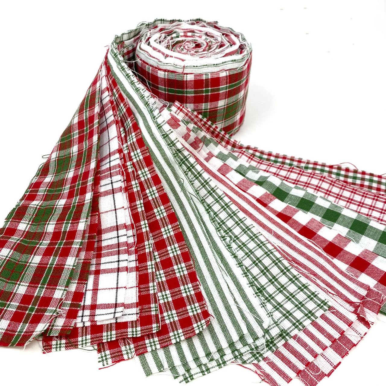 22 Merry Christmas Red and Green Homespun 100% Cotton Fabric 2.5" X 44" Precut Jelly Roll by JCS