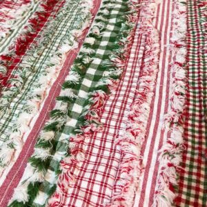 22 Merry Christmas Red and Green Homespun 100% Cotton Fabric 2.5" X 44" Precut Jelly Roll by JCS