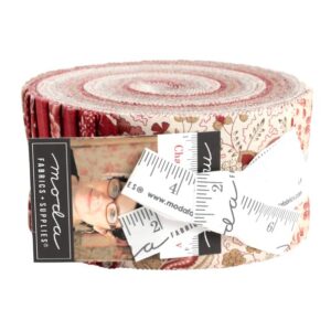 Moda, Jelly Roll, Chateau De Chantilly, Forty 2.5 inch Strips of Fabric