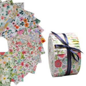 jelly roll fabric strips for quilting 2.5 inch precut floral quilt fabric strips roll up cotton fabric quilting patchwork roll 42pcs …