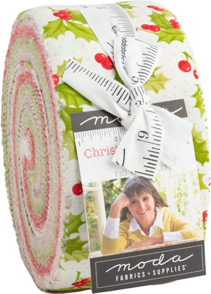 Fig Tree and Co Christmas Stitched Jelly Roll 40 2.5-inch Strips Moda Fabrics 20440JR, Assorted