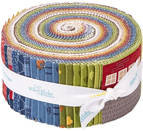 Jennifer Long Country Life Rolie Polie 40 2.5-inch Strips Jelly Roll Riley Blake Designs RP-13790-40