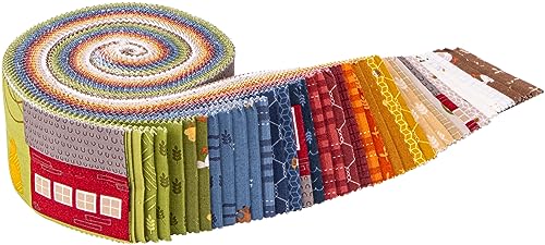 Jennifer Long Country Life Rolie Polie 40 2.5-inch Strips Jelly Roll Riley Blake Designs RP-13790-40