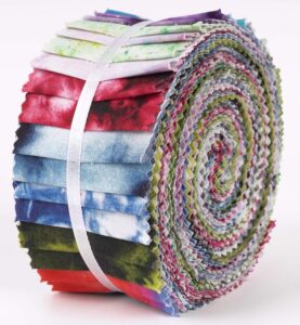 soimoi 40pcs tie dye print cotton precut fabrics for quilting craft strips 2.5x42inches jelly roll - multicolor