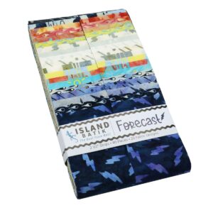 island batik fabrics forecast strips - jelly roll 40 fabric strips