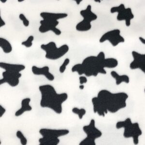 Assorted Anti Pill Fleece Fabric by The Yard or Roll (Cow Print)