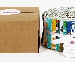 Soimoi 40Pcs Summer Print Cotton Precut Fabrics for Quilting Craft Strips 2.5x42inches Jelly Roll - Multicolor