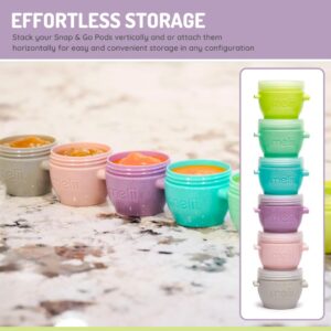 melii Snap & Go Baby Food Storage Containers with lids, Snack Containers, Freezer Safe, 14 Piece Set (4 x 6 oz, 4 x 4 oz, 6 x 2 oz), Original