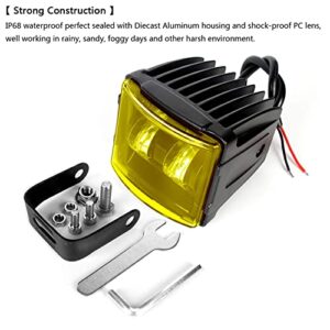 SufeMotec 6D 3 Inch Yellow Led Fog Light, 12V 24V Flood Beam 4x4 Offroad Driving Lights, Led Work Pods Light for Motorcycle ATV UTV SUV Car Truck Pickup (Pack of 2)