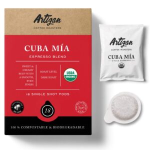 organic authentic cuban espresso cafecito cuba mia single espresso ese coffee pods | 44mm | high intensity | low acidity | dark roast 7g freshly roasted in miami, fl 18 pod x 2 pack