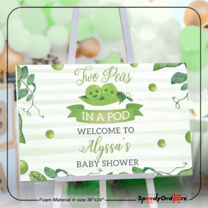 Twin Baby Shower Banner, Two Peas in a Pod, Baby Shower Banner, Baby Shower Reception Sign, Peas in a Pod Decor, Nature Design, Green Decor, Baby Shower Banner Sign