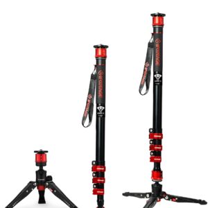 IFOOTAGE Cobra 3 A180F Monopod for Cameras, 71" Aluminum Professional Video Monopod with Tripod Base, Max Load 10KG